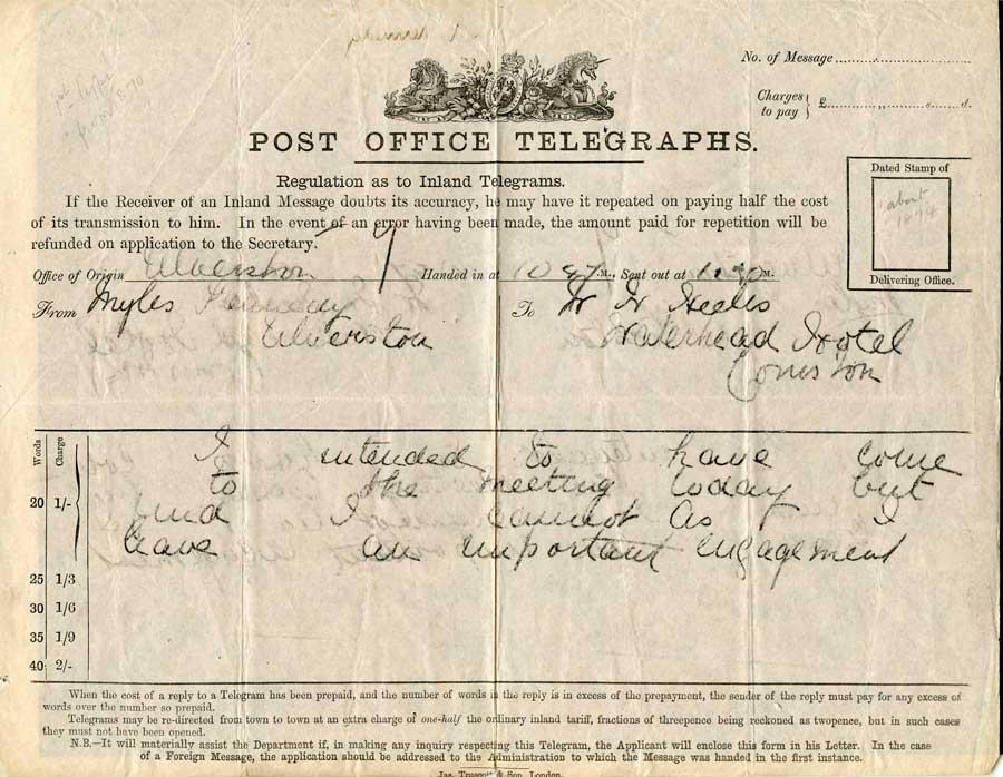 Circa 1874 Official Telegraph Form Used | Great Britain, Stamp / HipStamp