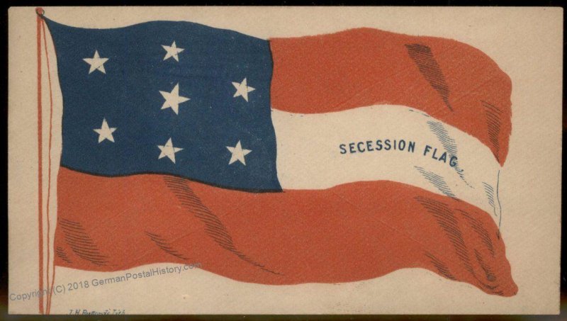 CSA Civil War Confederate Secession Flag Patriotic Cover 92887 | United ...