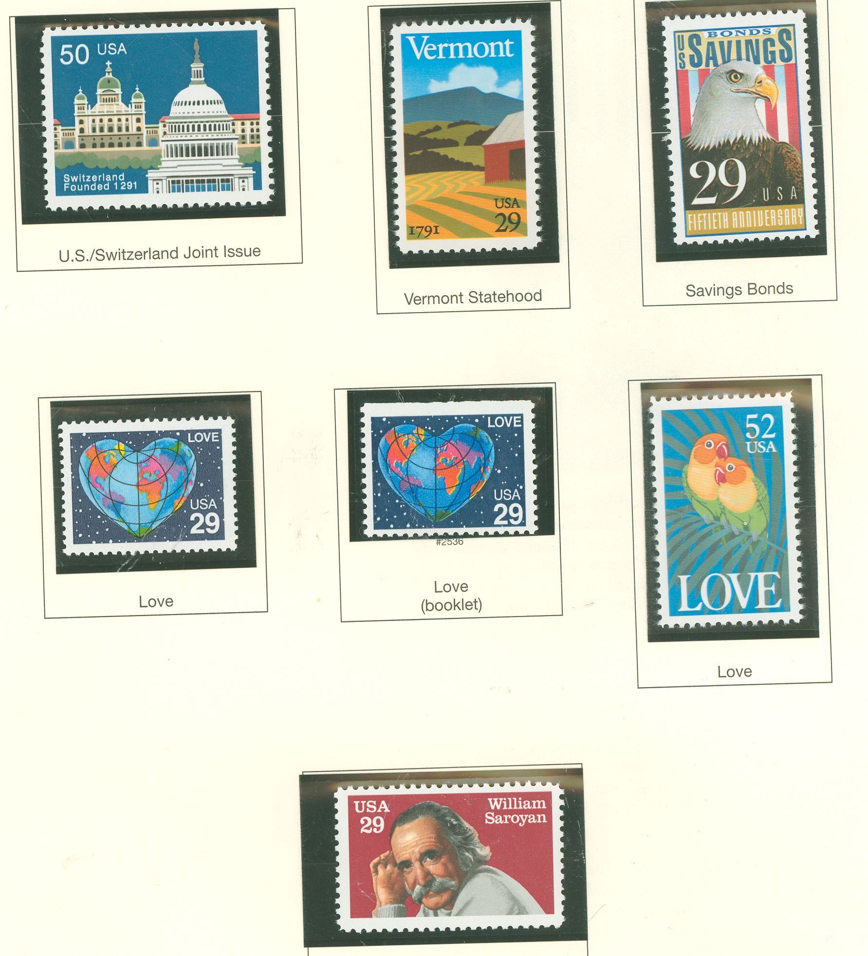United States #2532-2538 Mint (NH) Single (Complete Set) (Love ...