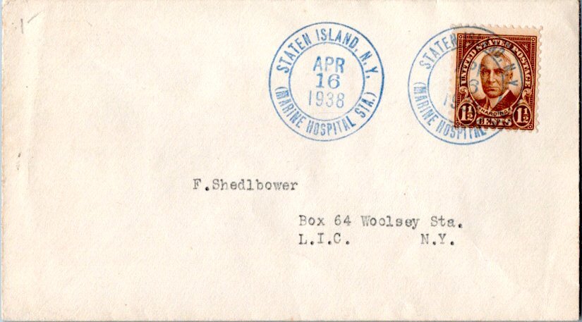United States New York Staten Island (Marine Hospital Sta.) 1938 blue ...