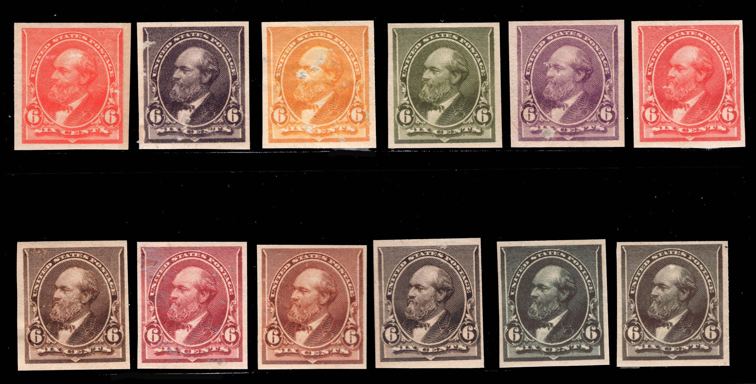 US # 224tc5 Trial Color Imperf Complete SET Mint OG 9nh/3h CV $2,400 ...