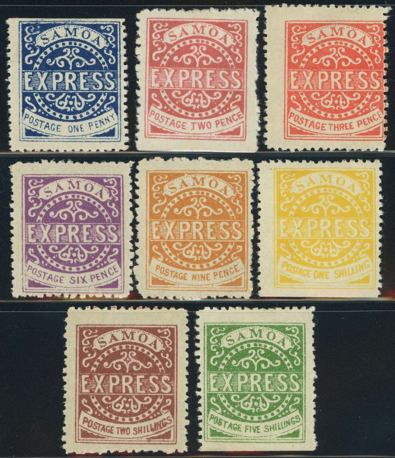 Samoa #1-8 Express Service Kingdom Issues Postage Stamps Mint LH ...