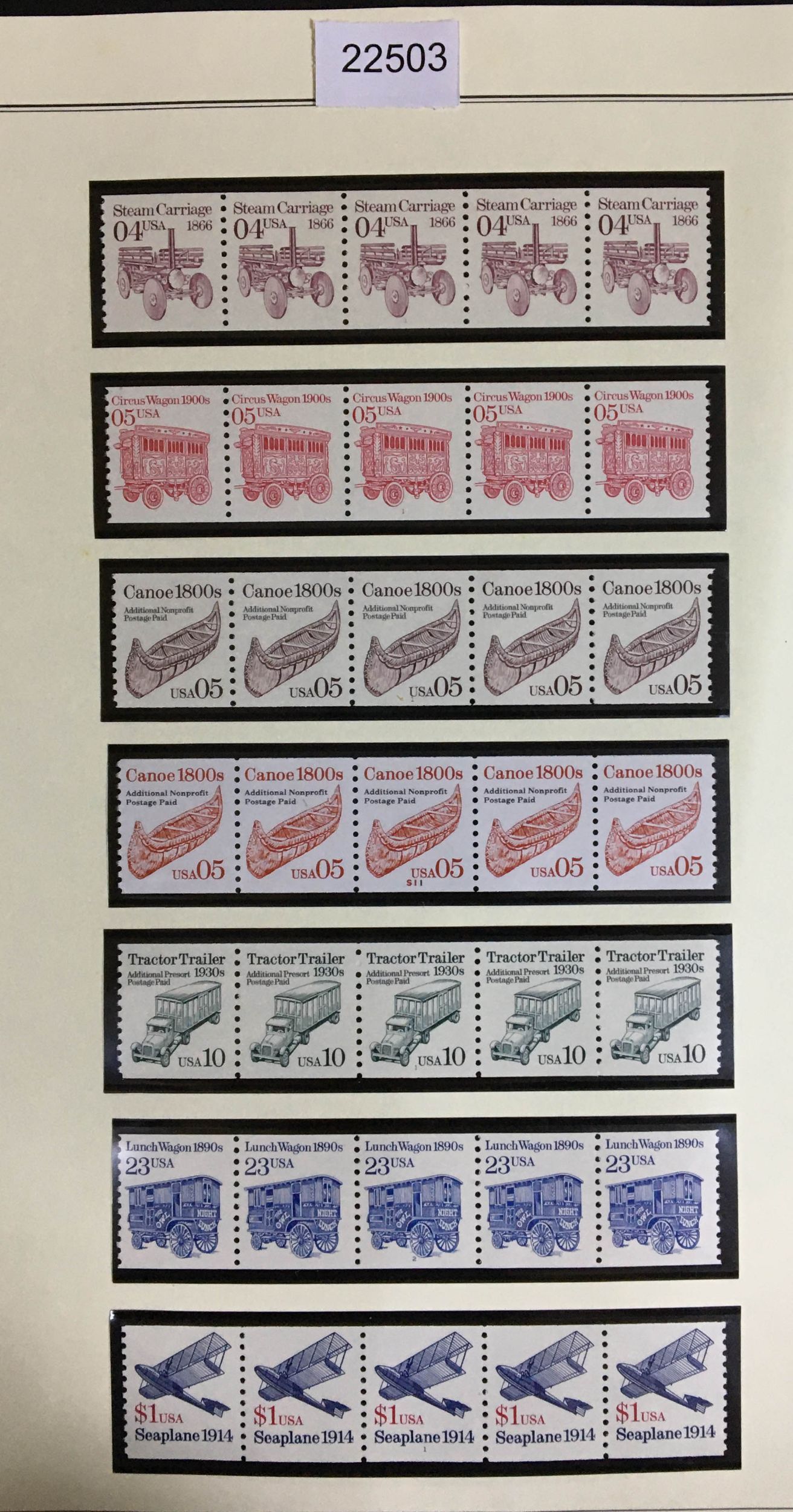 US Stamps # 1990-91 Coil Strips of 5 Mint OG NH LOT #22503 | United ...