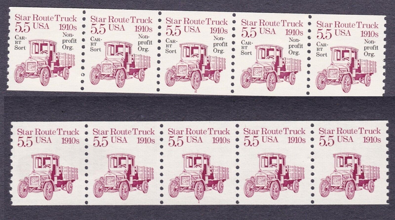 PNC5 5.5c Star Route Truck US 2125, US 2125a Lot (2) MNH F-VF | United ...