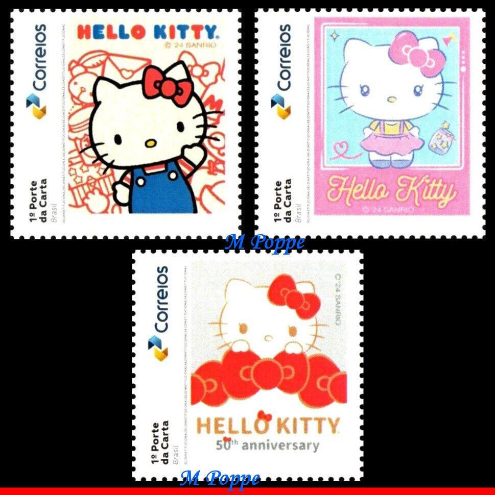 24-60 Brazil 2024 Hello Kitty, 50 Years, Kitty White, Sanrio Japan, SET ...