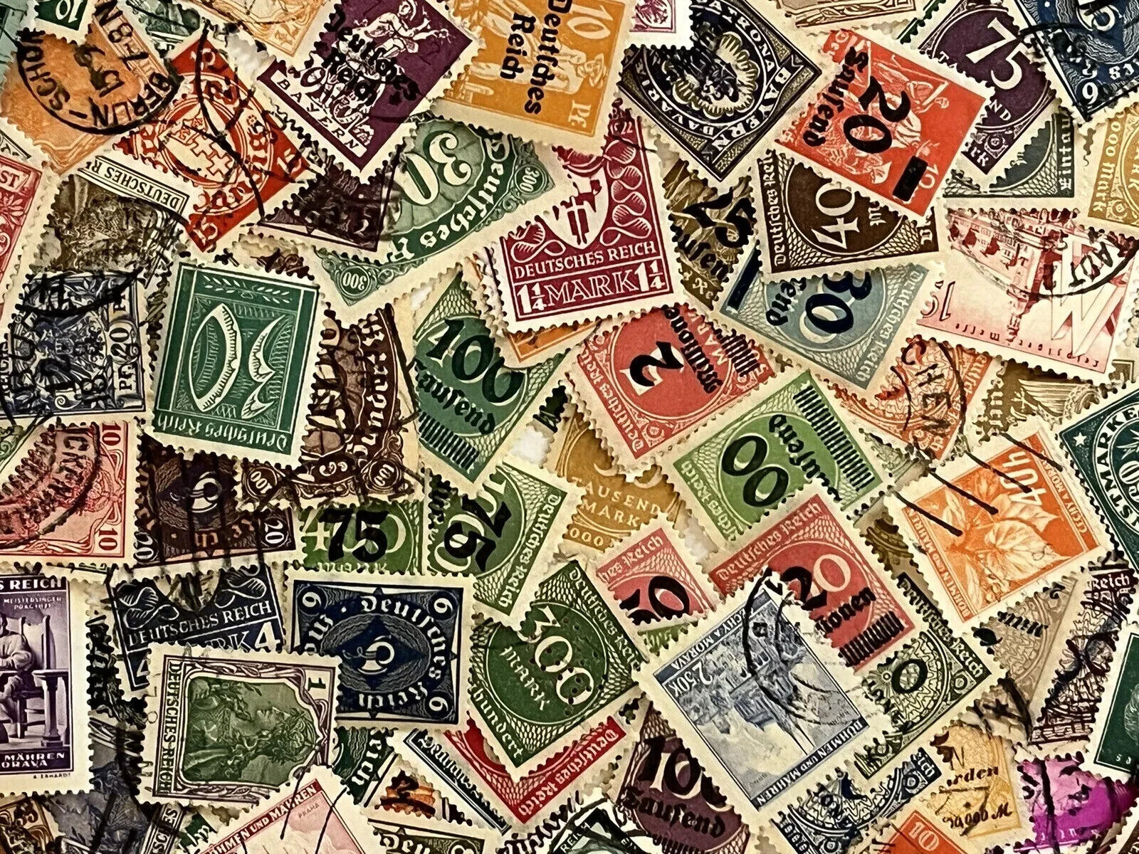Nazi German HUGE stamp lot 200 pieces Authentic THIRD REICH WWII WW2 ...