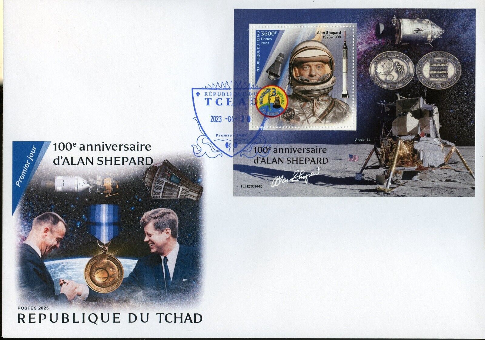 Chad 2023 100th Anniversary of Alan Shepard Souvenir Sheet FDC | Africa ...