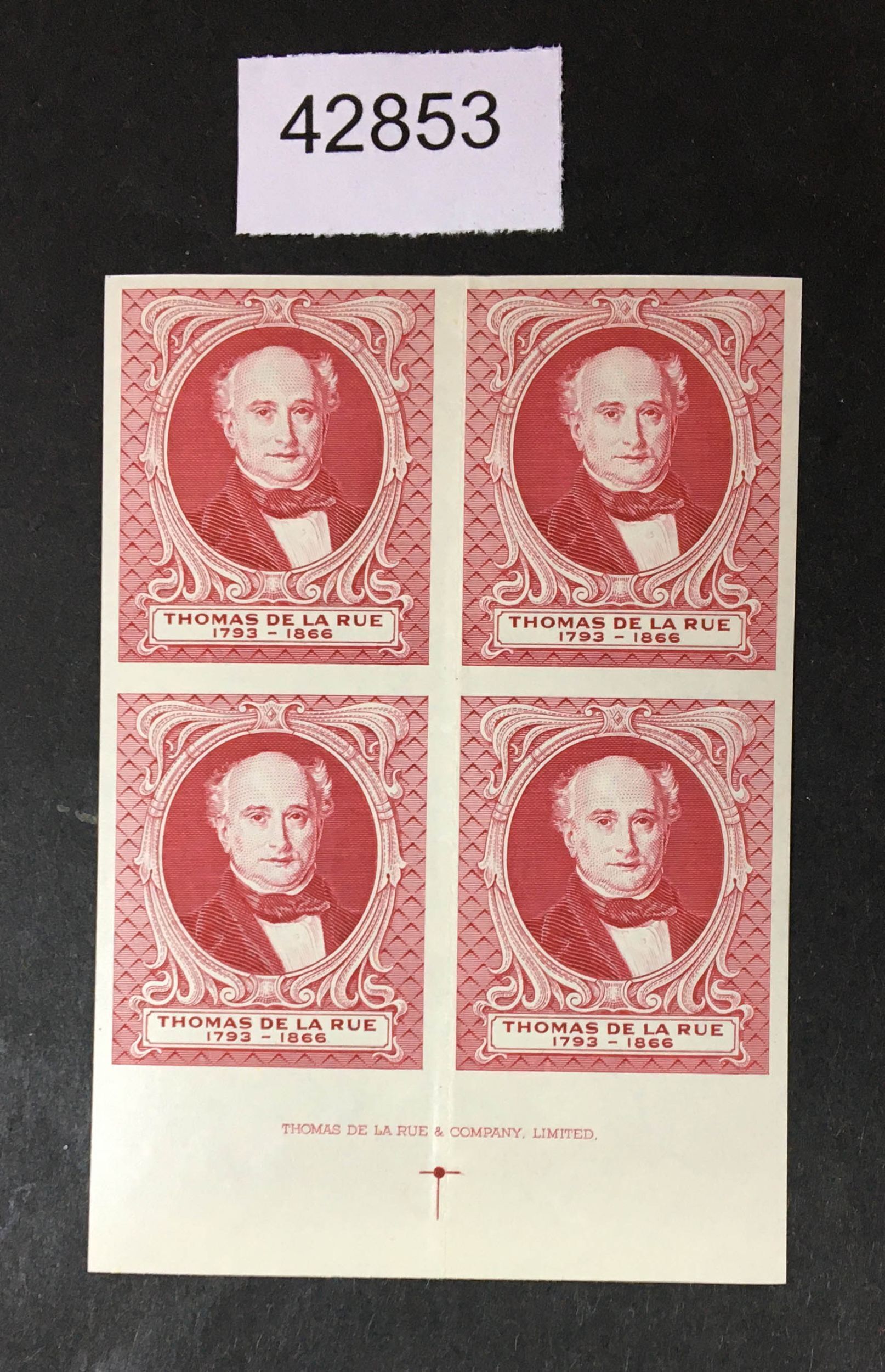 US Stamps # 1 DE LA RUE & Company Imprint Block of 4 Mint OG NH $ LOT ...