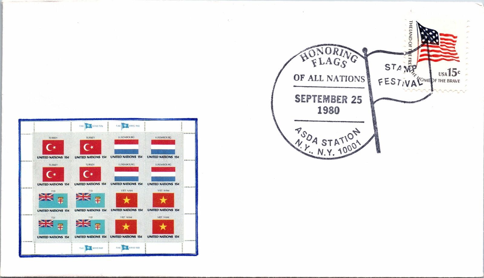 Honoring Flags of ALL Nations Add-On Cachet Asda Station 1980 ...