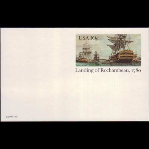 U.S.A. 1980 - Stamped Postal Card-Landing Rochambeau | United States ...
