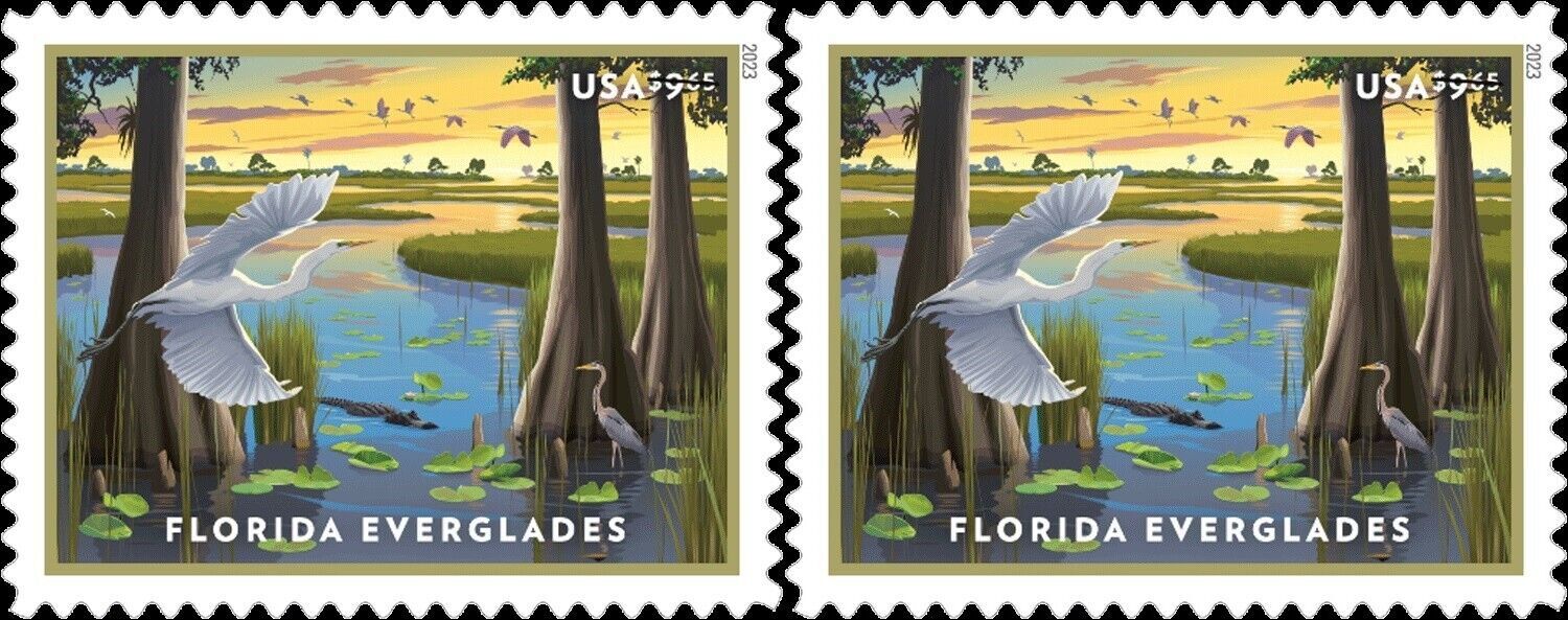 US 5751 Priority Mail Florida Everglades $9.65 horz pair (2 stamps) MNH ...