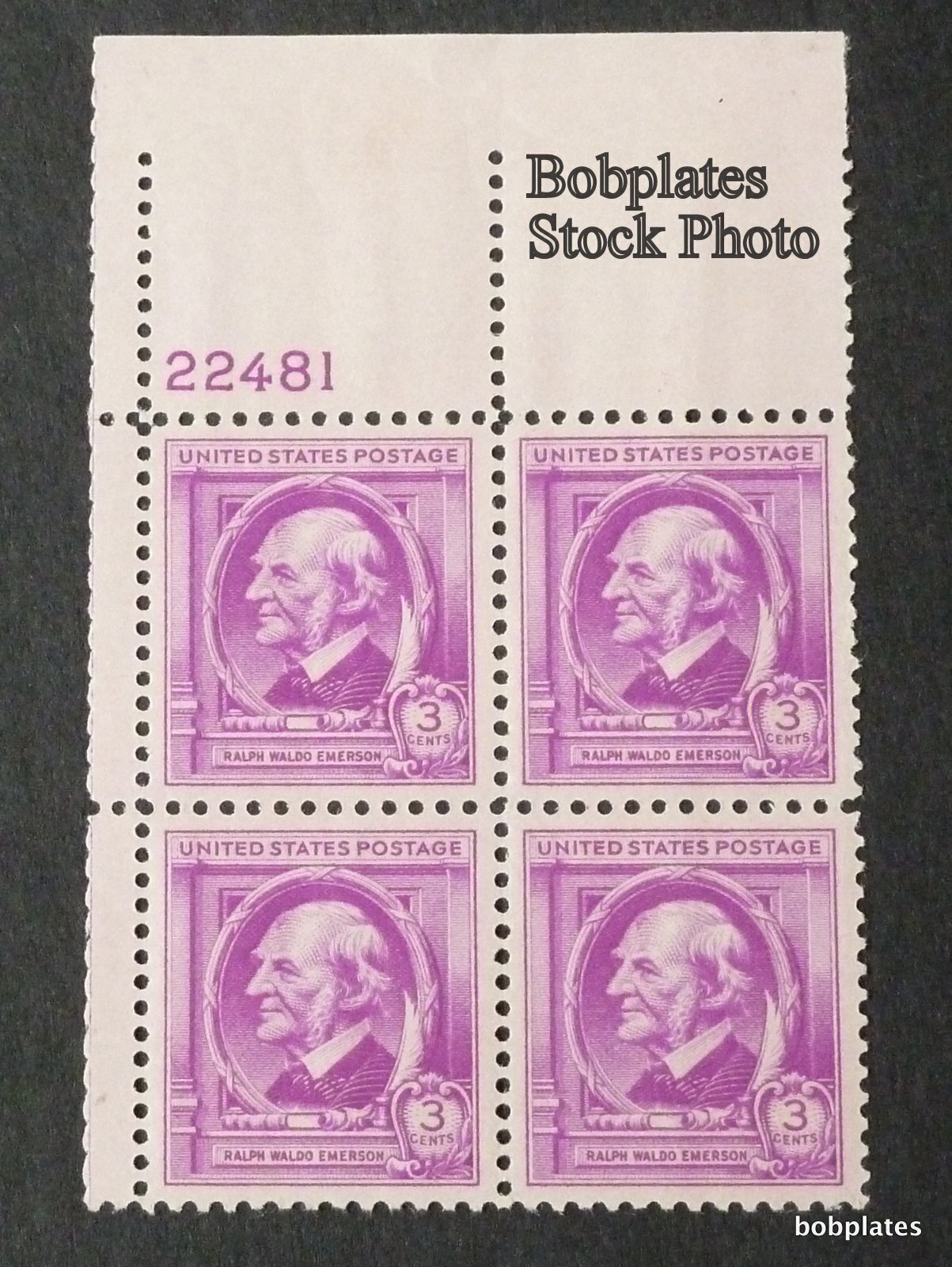 BOBPLATES US #861 Emerson Plate Block F-VF NH CV=$1.25 ~See Details for ...
