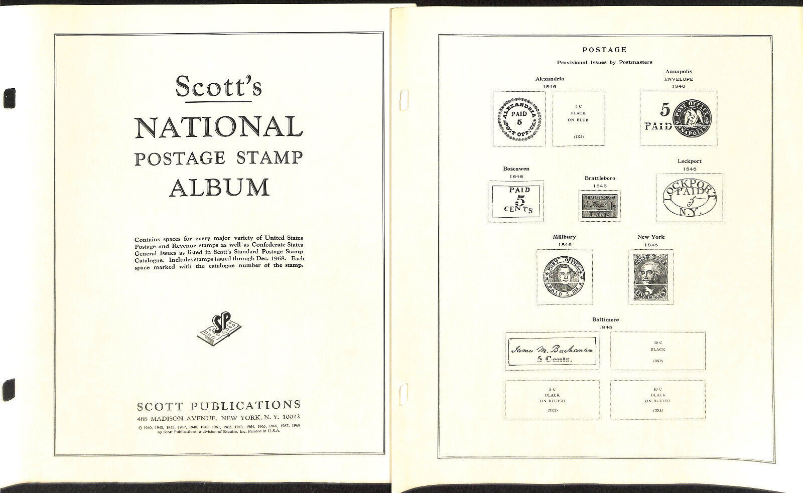 United States Stamp Collection in Scott National Album, 1846-1969 (AG ...