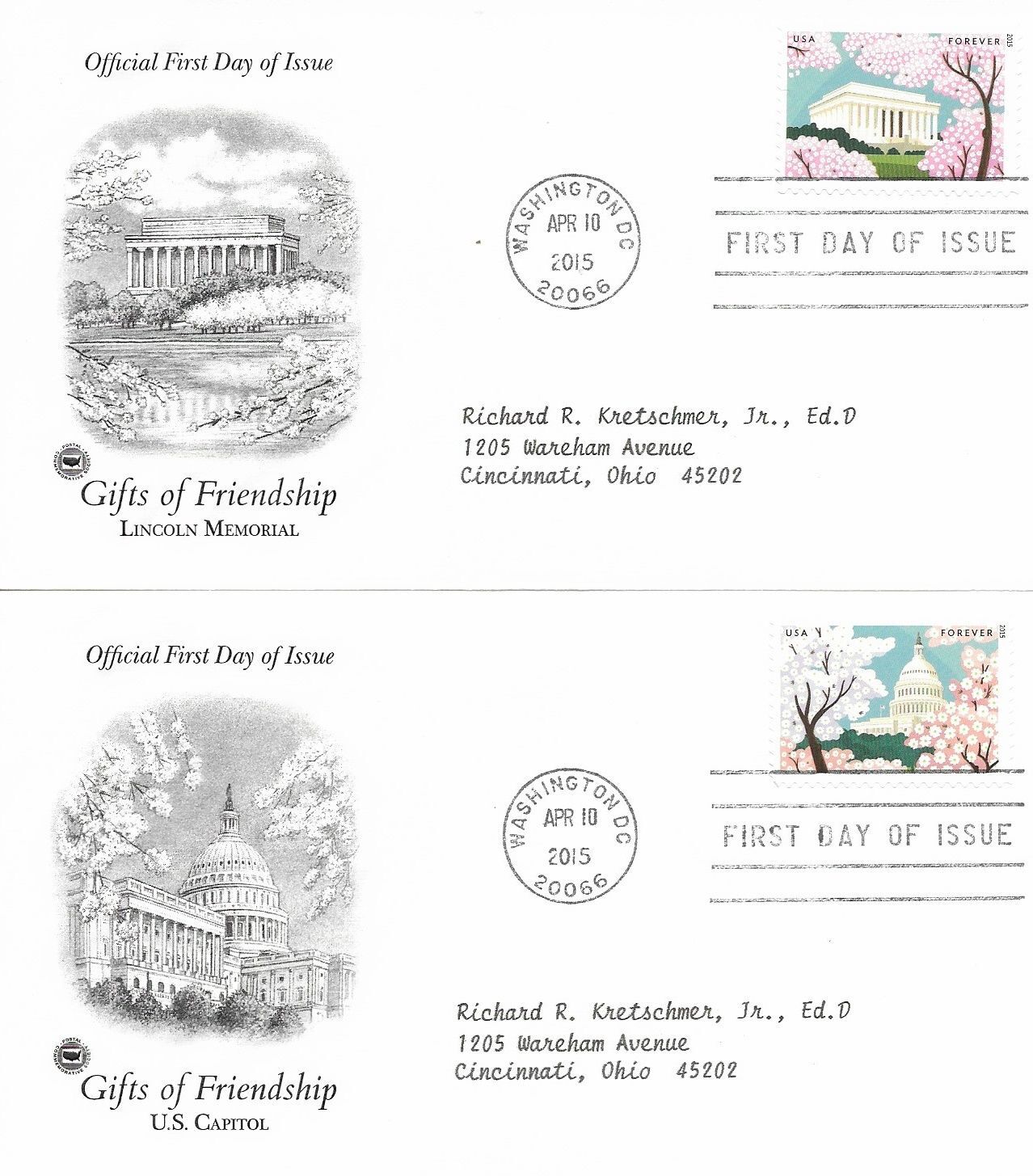 2015 FDC, #4982-4985, Gifts of Friendship, PCS (4) | United States ...