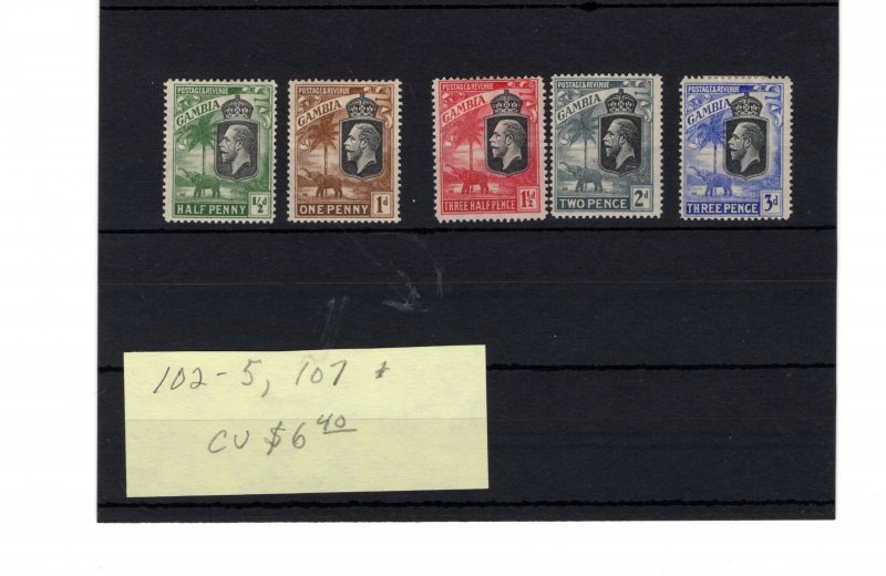 Gambia #102-105, 107 MH - Stamp - CAT VALUE $6.40 | Africa - Gambia ...