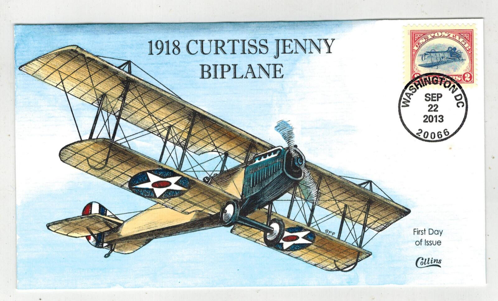 Collins Handpainted 4806 High Value $2 Upside Down Curtiss Jenny ...