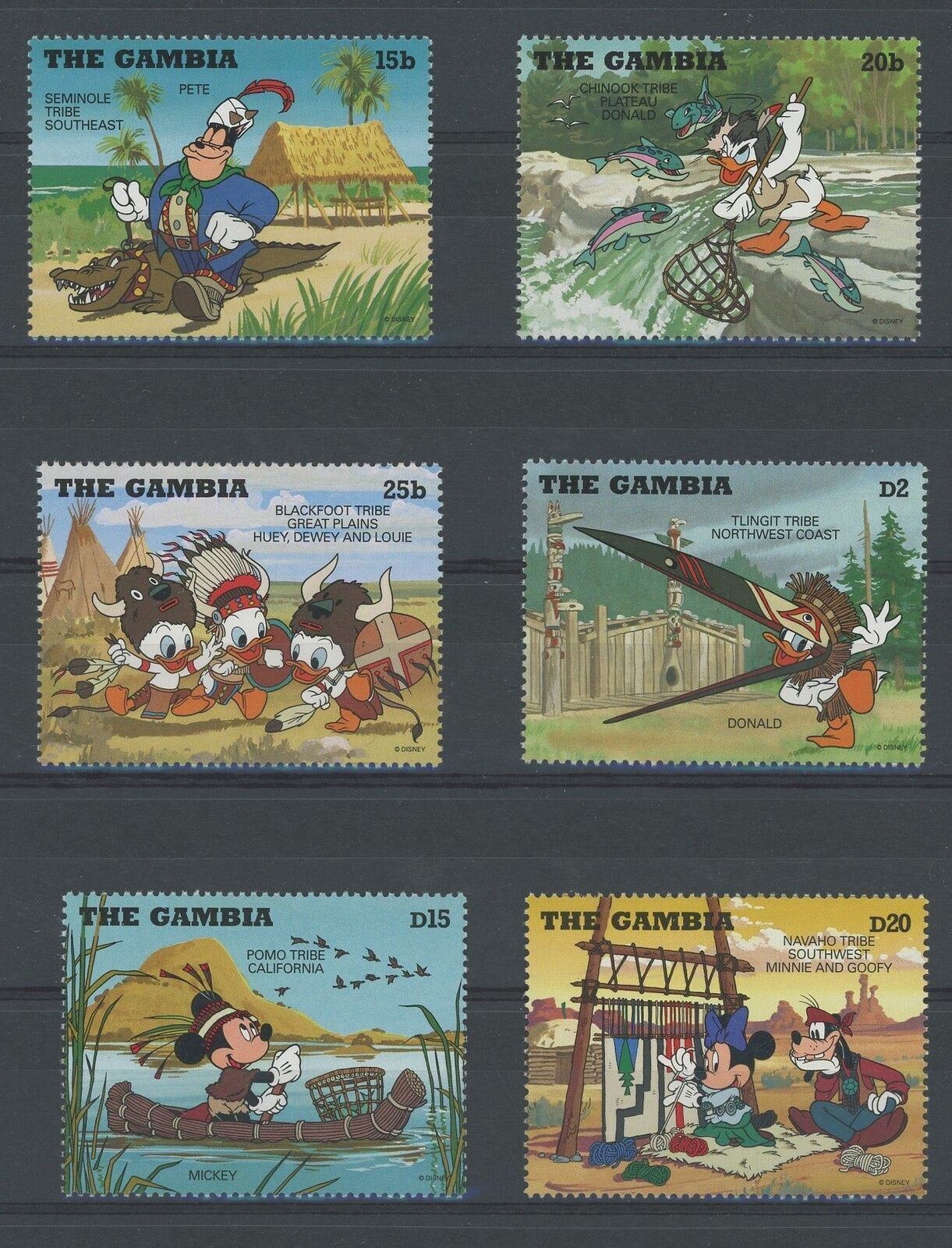 Disney Stamps Tribe Donald Mickey Serie Set of 6 Stamps Mint NH ...