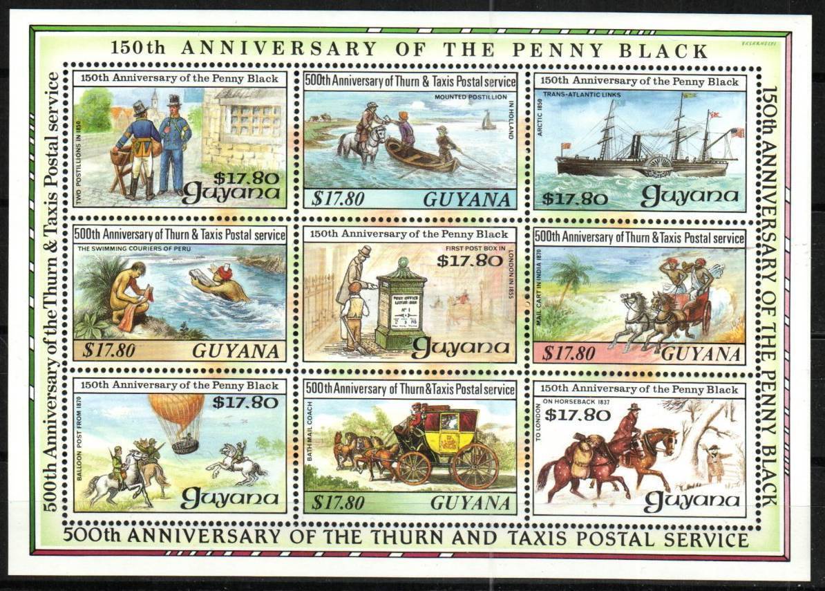 Guyana Stamp 2271 - 19th century mailmen and transport | Central ...