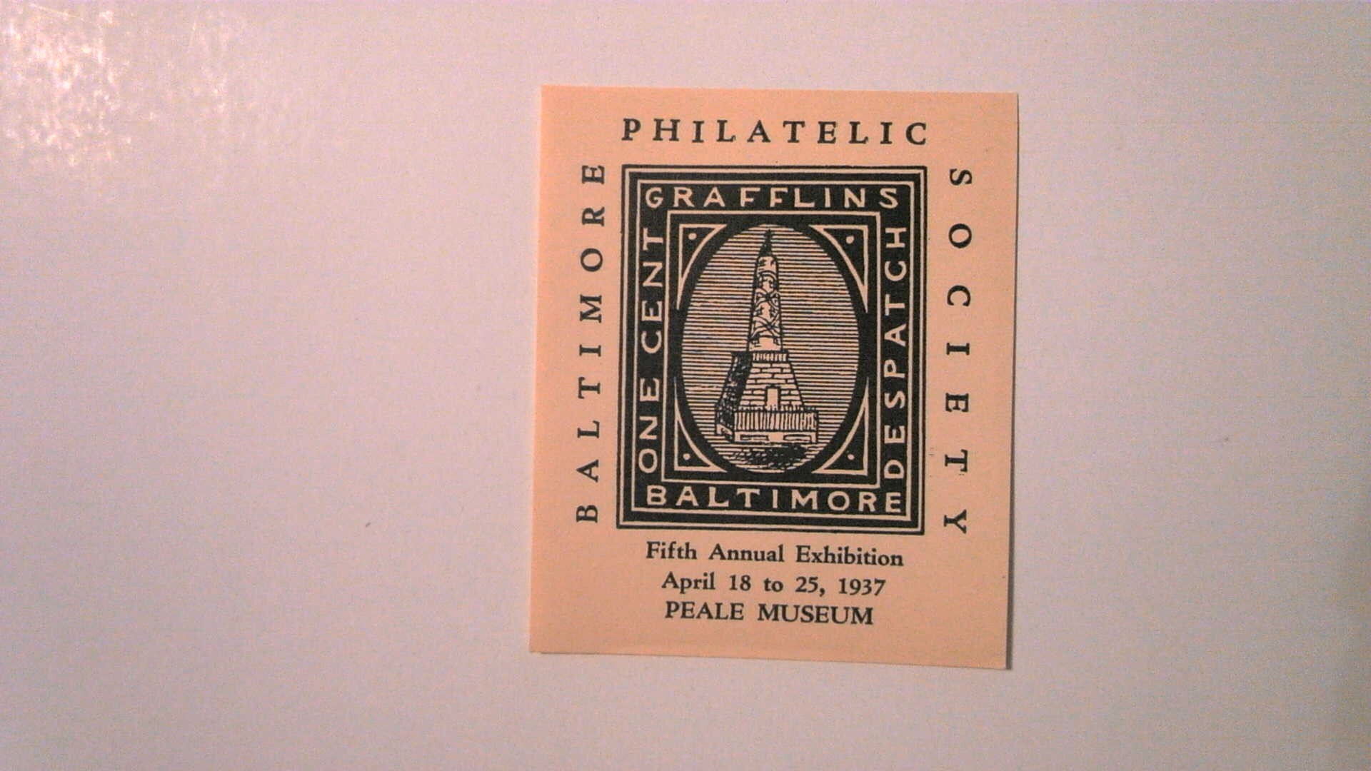 1937 Baltimore Philatelic Society 5th Annual Exhibition Poster Stamp ...