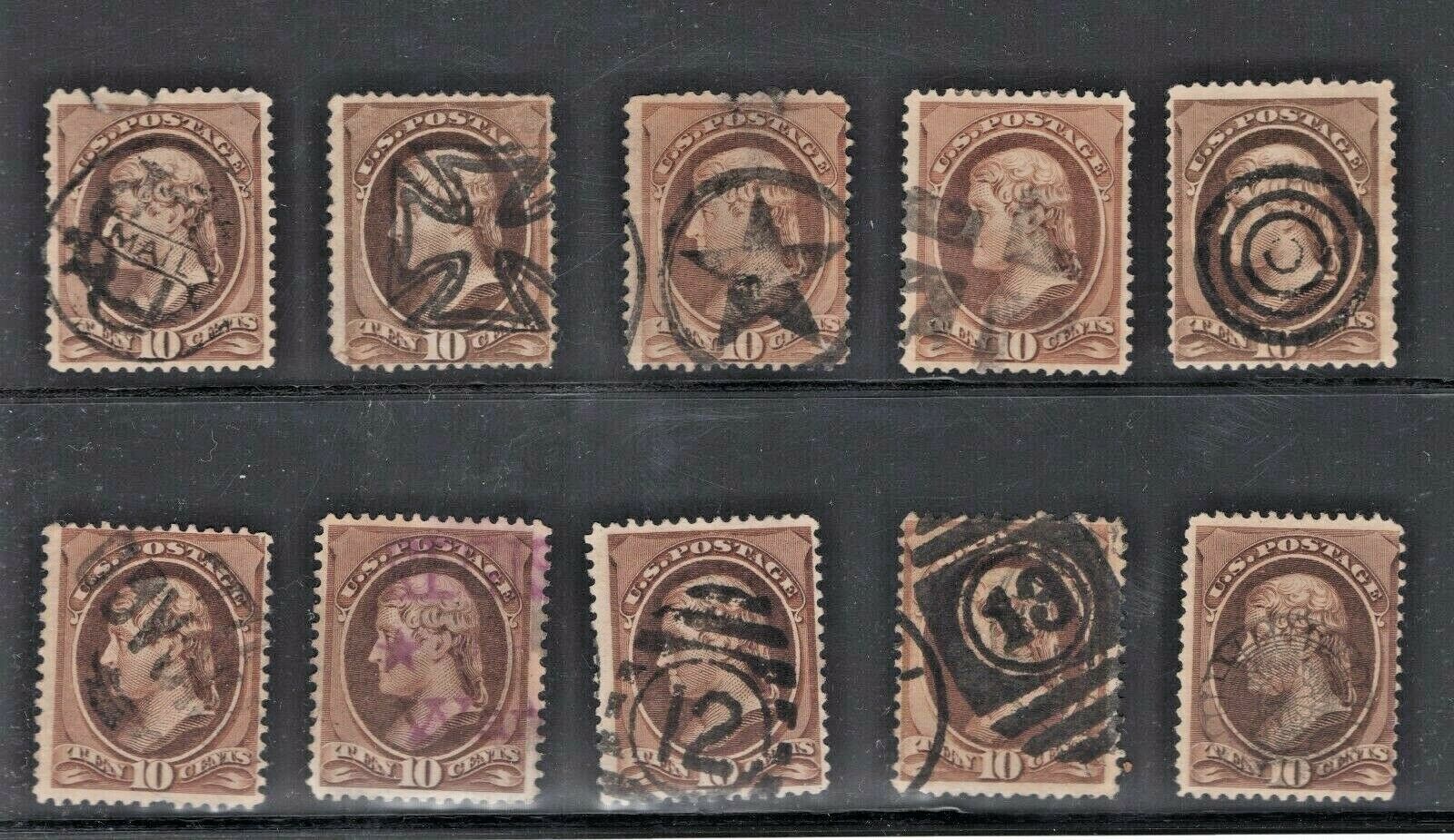 #209 Used Group of 10 Stamps (JH 5/27) | United States, General Issue ...