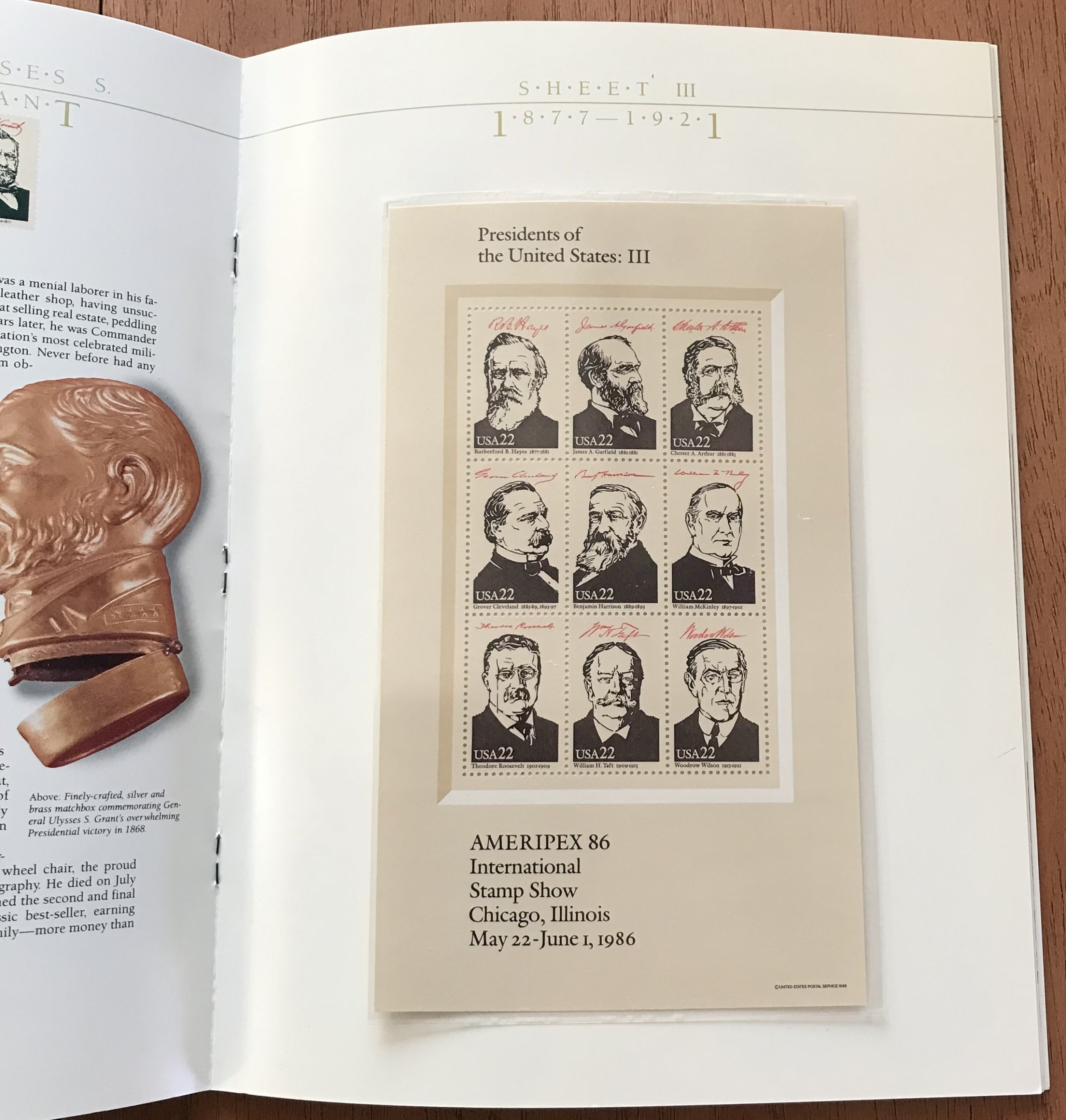 US 2216-2219 USPS Presidential Mint Set w/Folder & 4 Mounted Sheets of ...