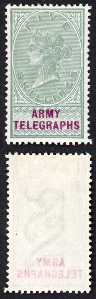 South Africa SGAT10 5/- Green and Mauve Army Telegraphs M/M Very Fresh ...