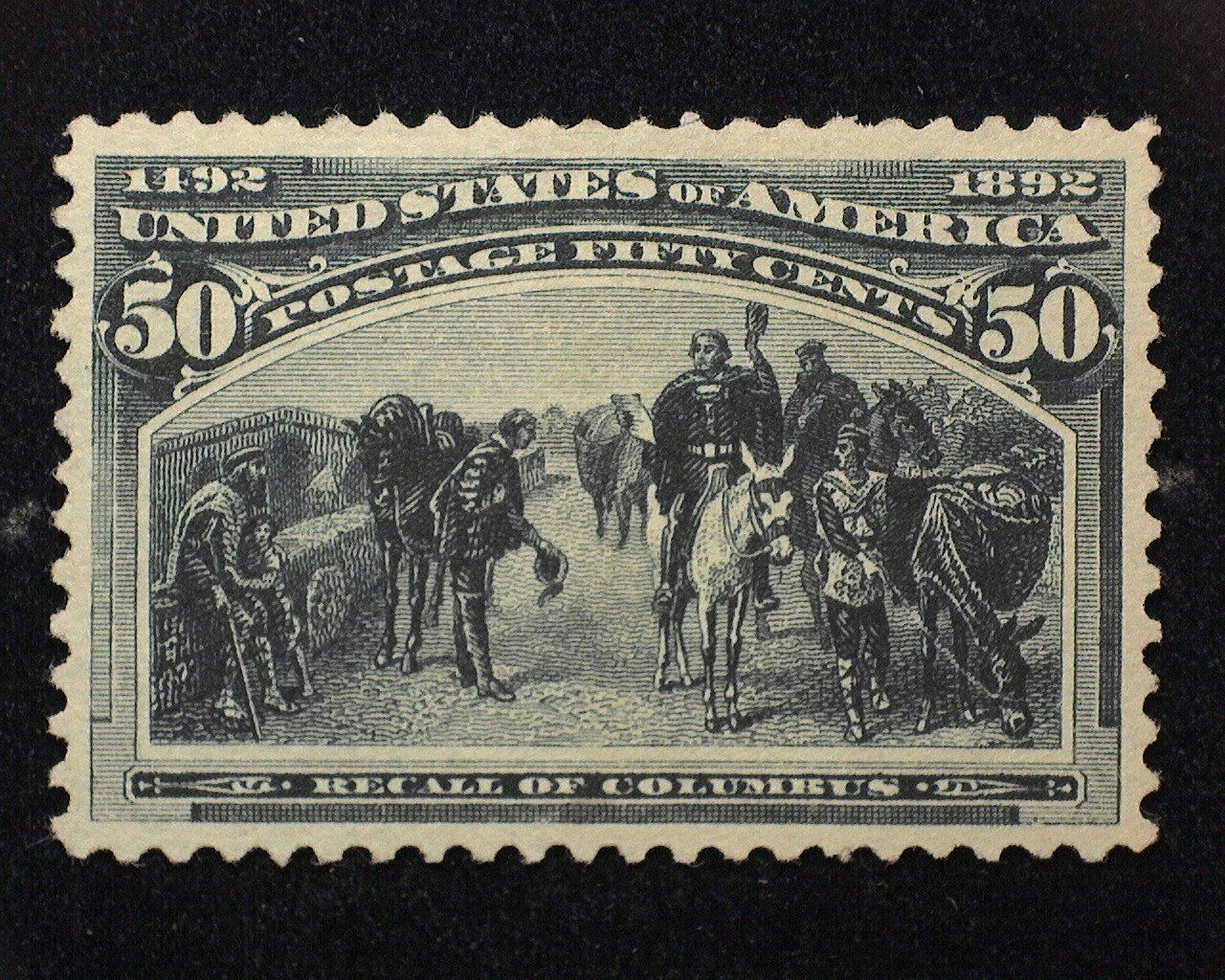 HS&C: Scott #240 50 Cent Columbian Rich color. No gum. Mint XF US Stamp ...