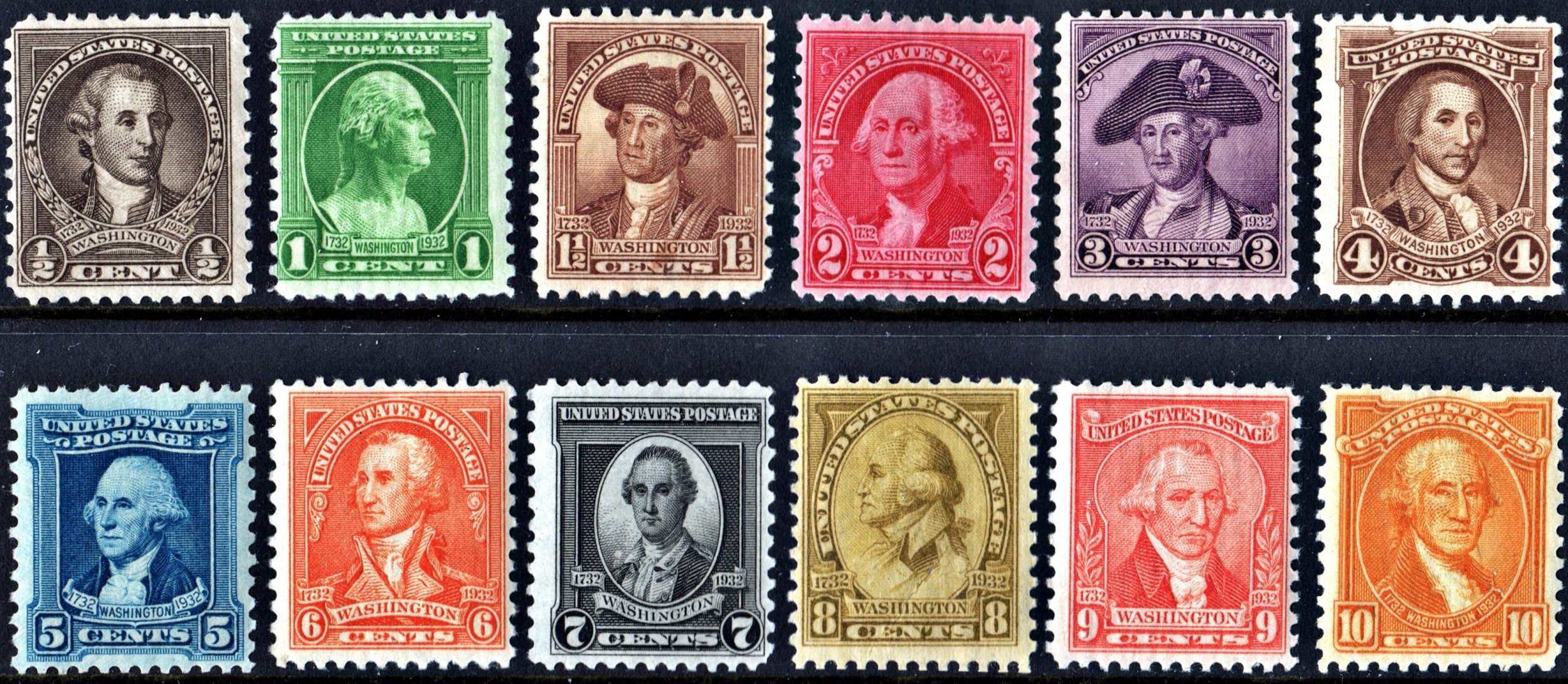 SC#704-15 Washington Bicentennial Set (1932) MNH | United States, Stamp ...