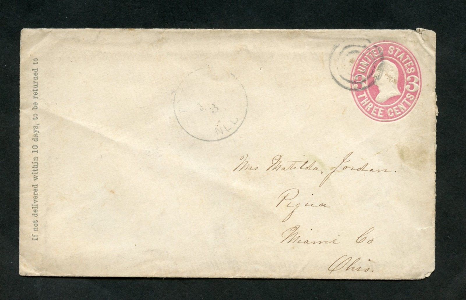 UNITED STATES four EARLY EMBOSSED ENVELOPE ENTIRES USED AS SHOWN / HipStamp