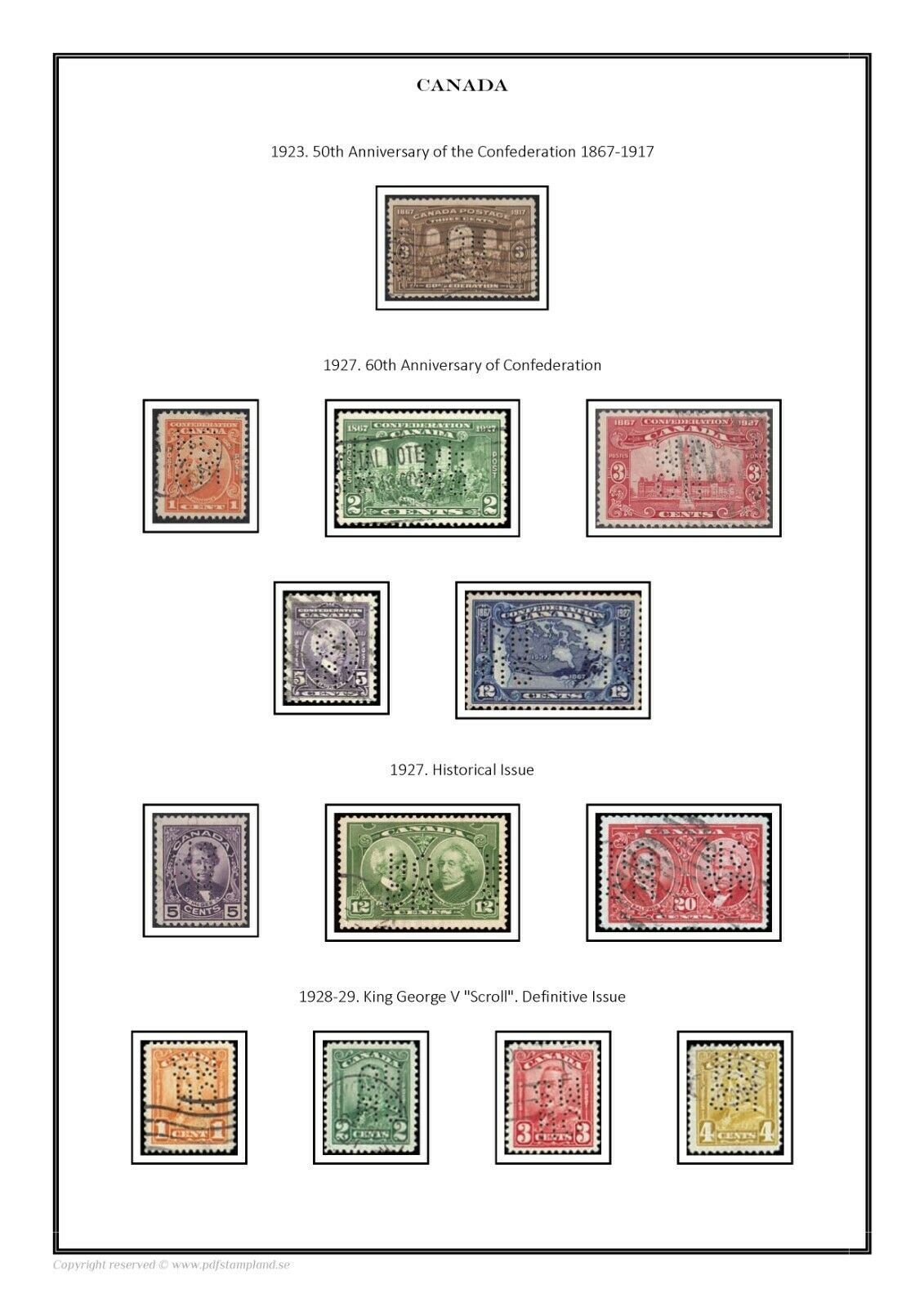 Canada Official stamps 1923 - 1963 PDF (DIGITAL) STAMP ALBUM PAGES ...