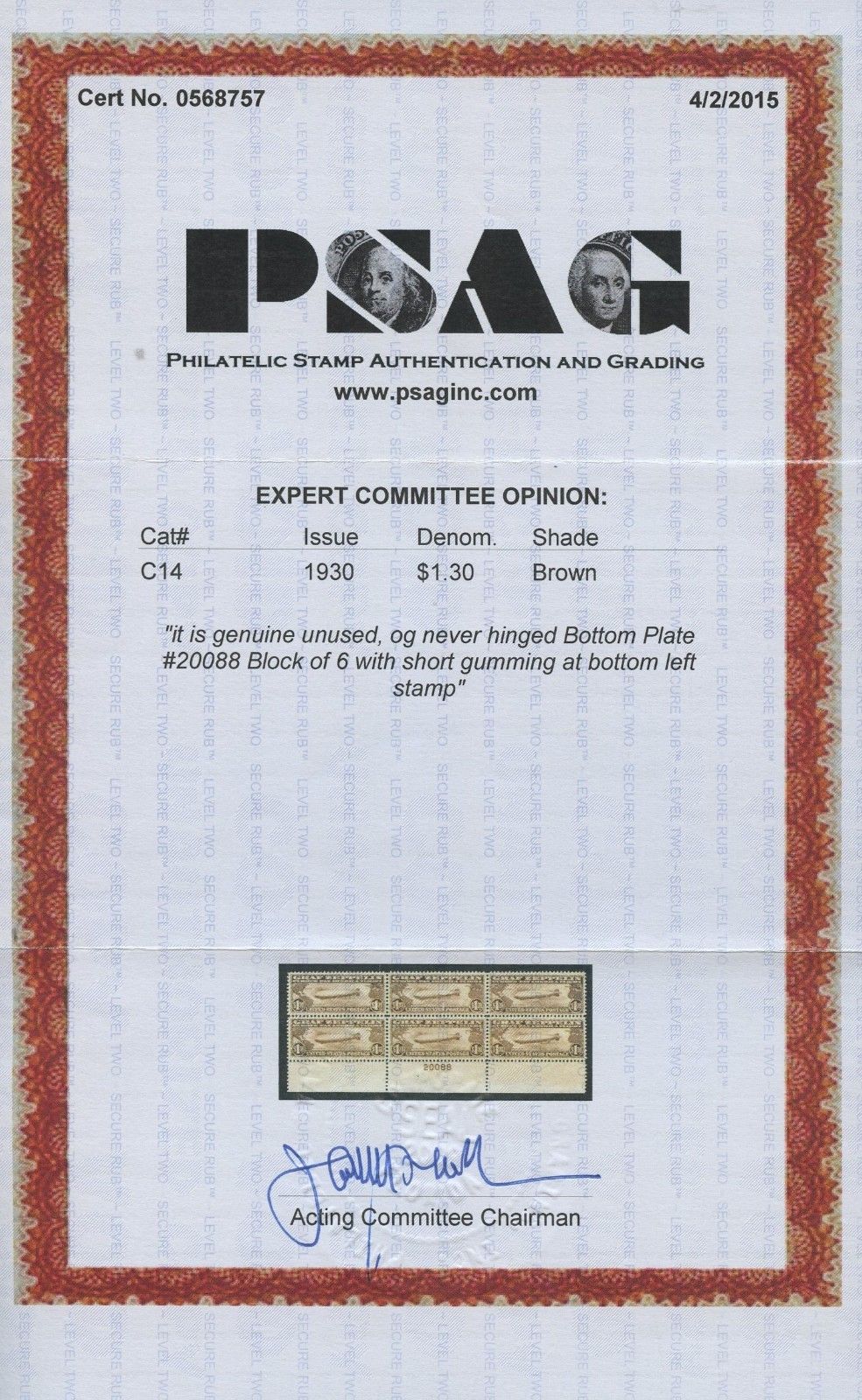 #C13-C15 Zeppelin Plate Blocks SET VF -XF OG NH #C14 W/ Cert CV $16,050 ...