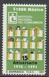 Mexico 1684, $1000 National Consumers Institute, 15th Anniv. Mint, NH ...