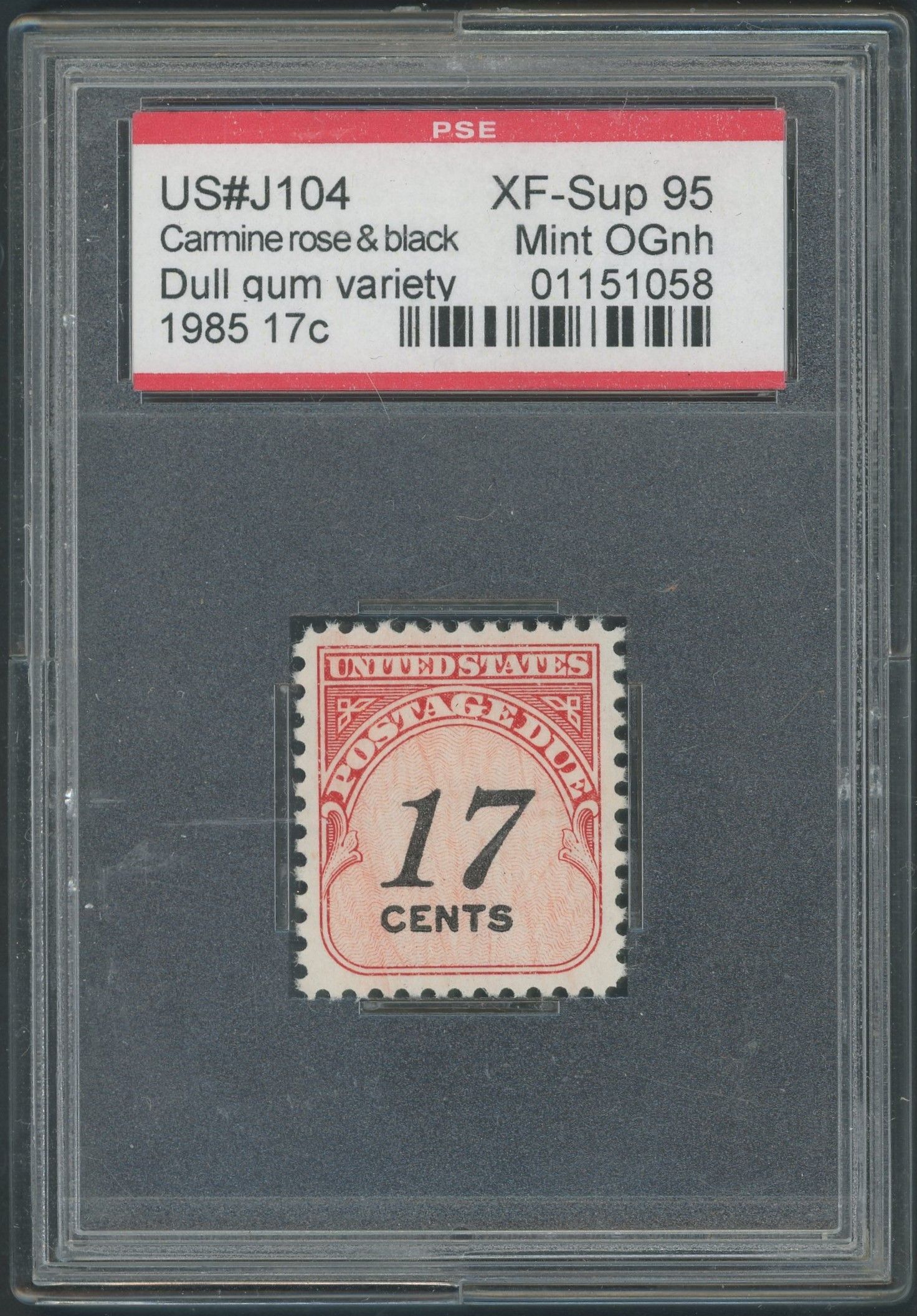 USA J104 - 17 cent - Dry Gum Variety - PSE Graded XF-Sup 95 Mint OGnh ...