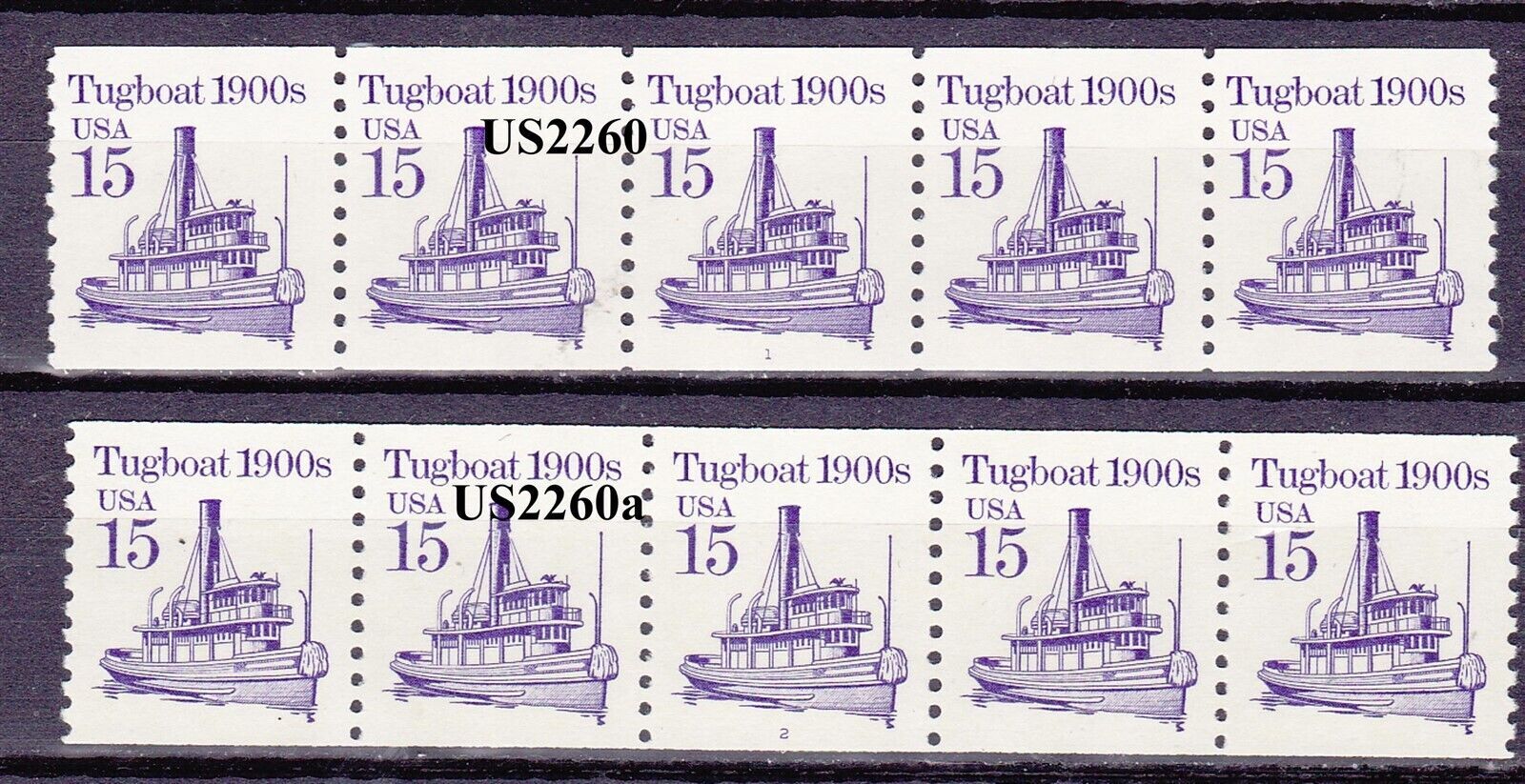 PNC5 15c Tugboat US 2260, 2260a Lot (2) MNH F-VF | United States ...