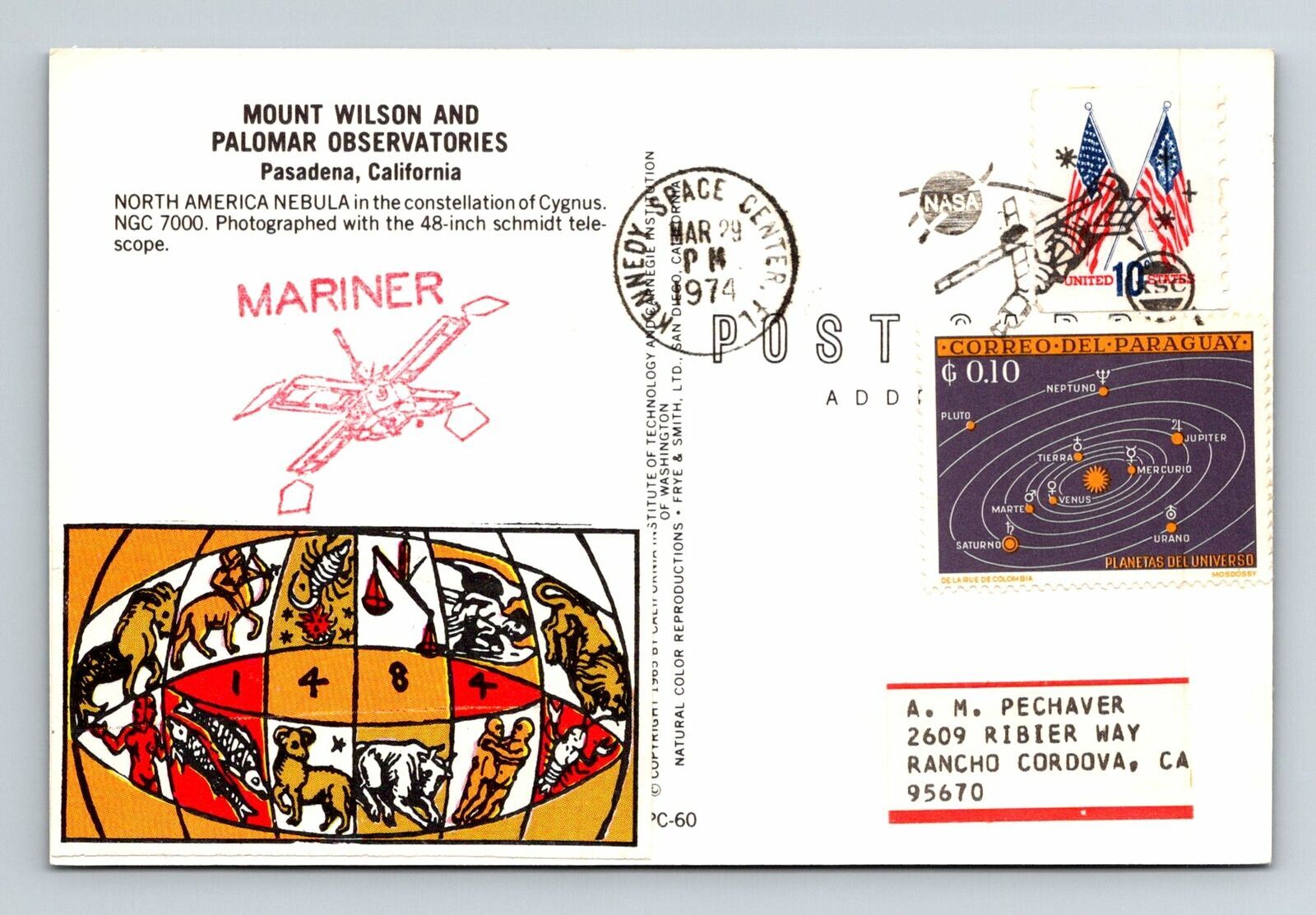 1974 Mariner - Palomar Observatories - Constellations PPC - F5442 ...