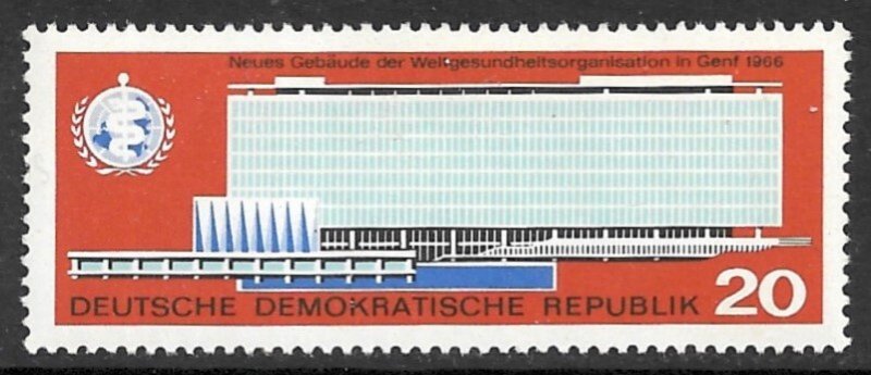 East Germany DDR 1966 WHO HQ Building Issue Sc 830 MNH | Europe ...