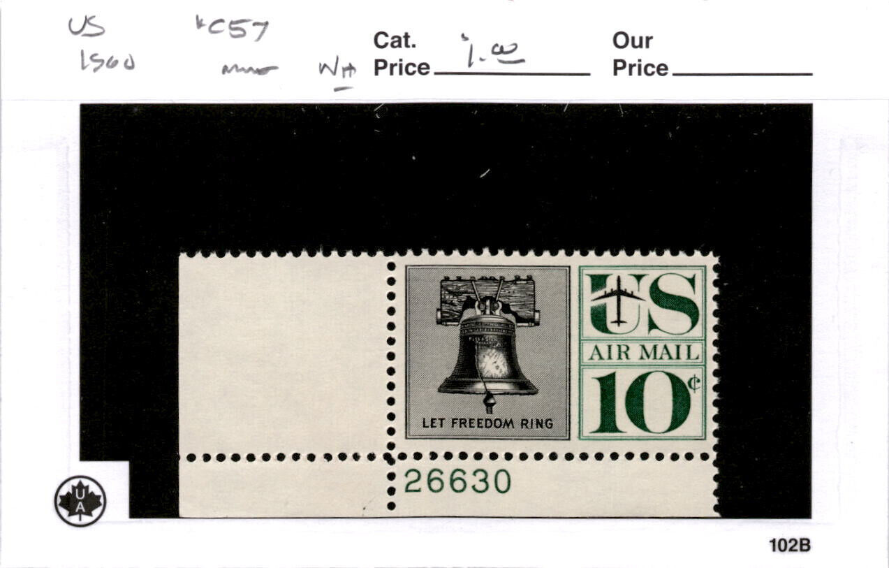 United States Postage Stamp, #C57 Mint NH, 1960 Liberty Bell (AF ...