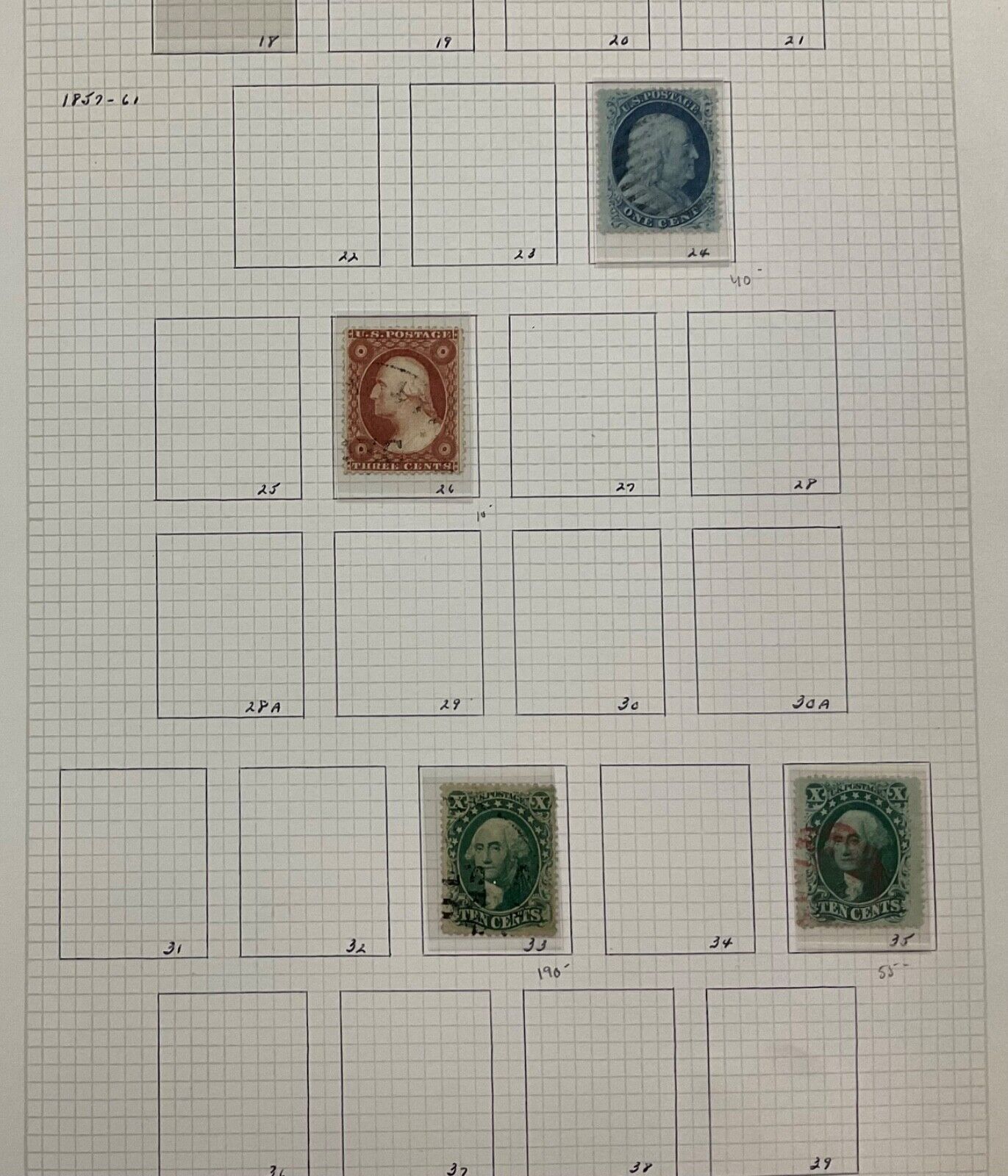 US better STAMP COLLECTION homemade pages 1860-1970 used, NH, LH cv ...