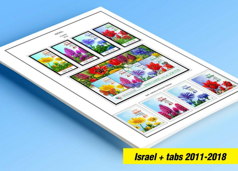 COLOR PRINTED ISRAEL [+ TABS] 2011-2018 STAMP ALBUM PAGES (67 ...