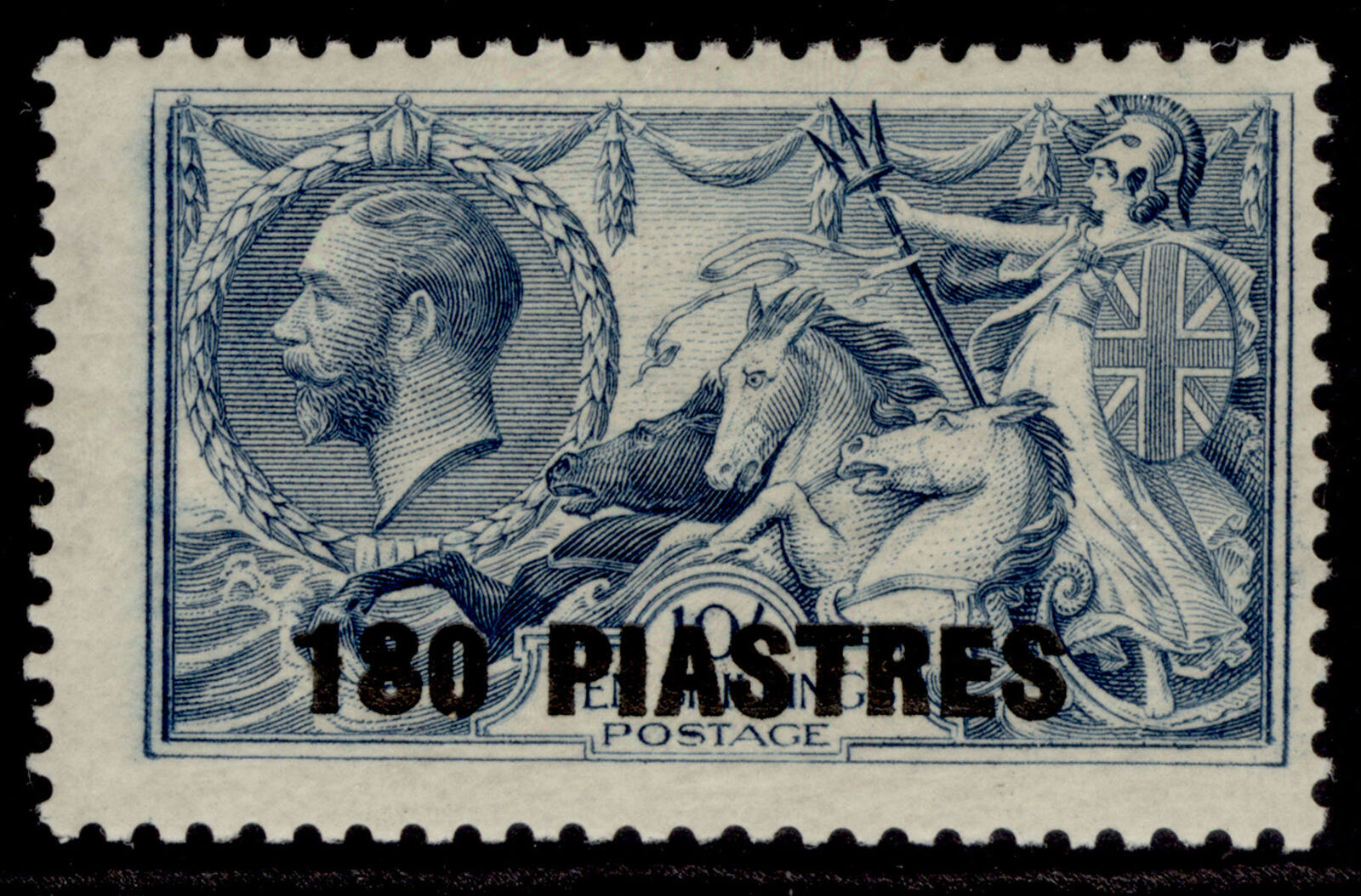 BRITISH LEVANT GV SG50, 180pi on 10s dull grey blue, M MINT. Cat £45 ...