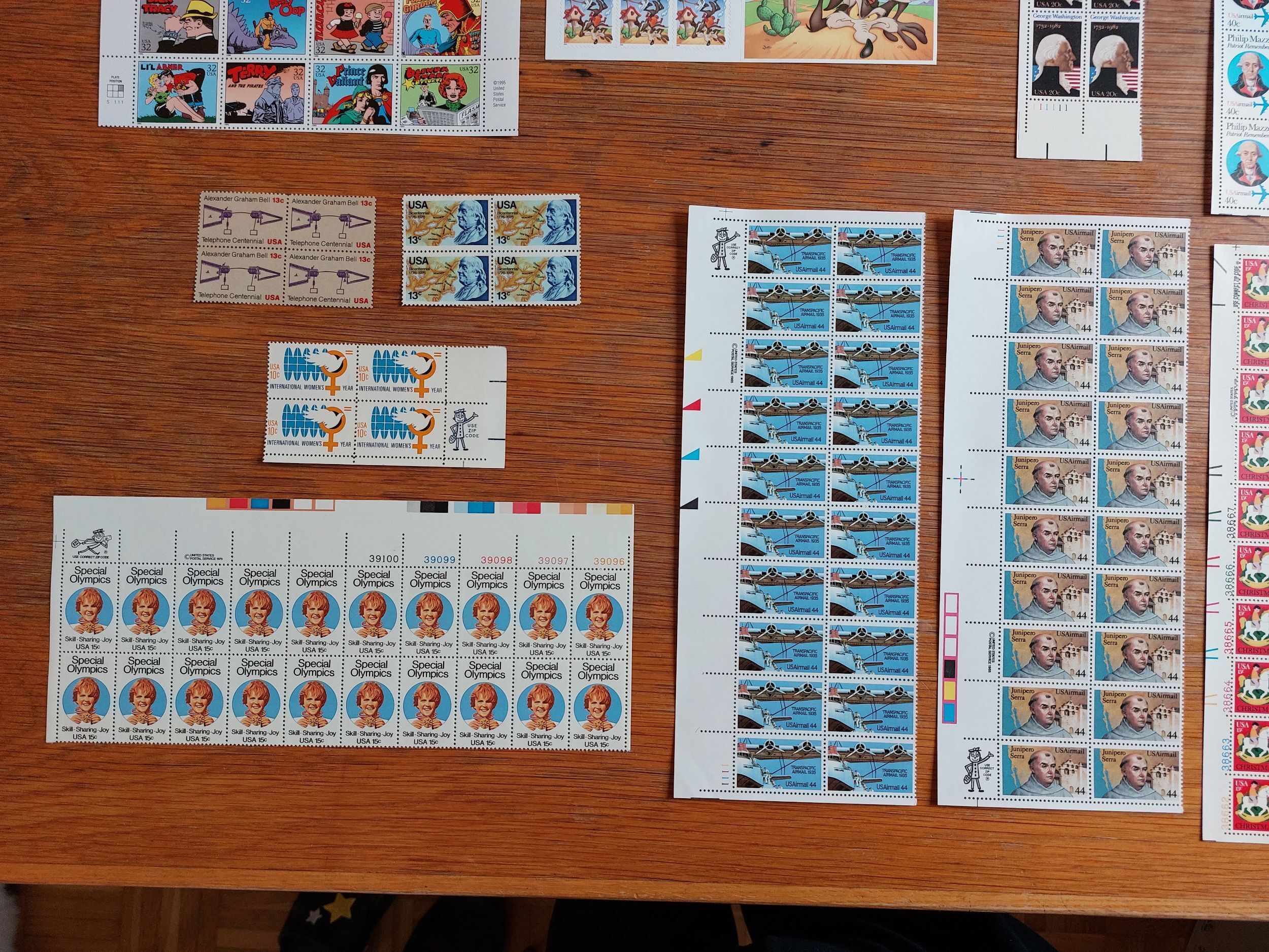 USA 1970-1990. Postage: stamps, sheets, booklets, valid Face value 100 ...