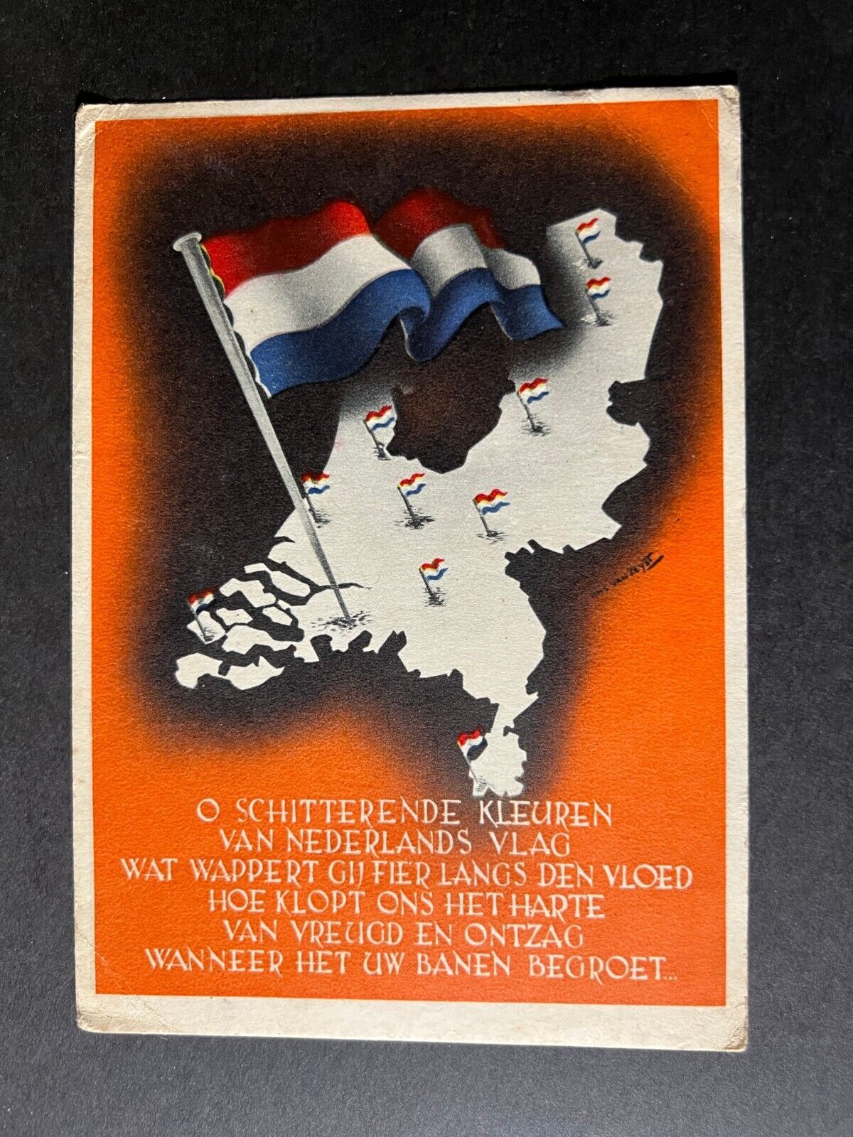 1946 Netherlands Postcard Cover Liberation Patriotic Song Poem Map ...