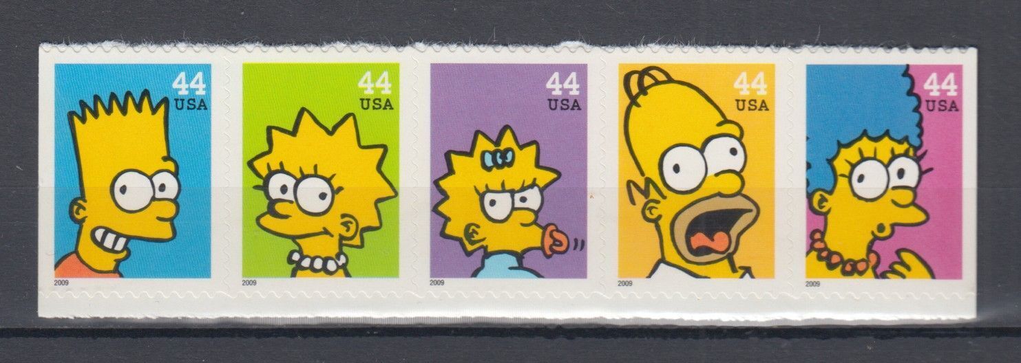 (F) USA #4399-4403 The Simpson's Strip of 5 MNH | United States ...