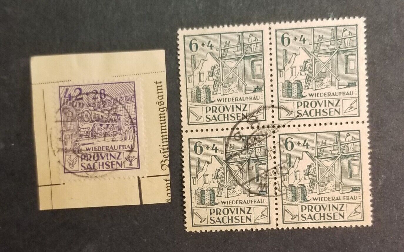 SAXONY Germany Used Stamp Block and single on paper z3352 | Europe ...
