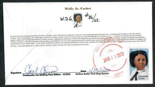 5663 FDC -58¢ Edmonia Lewis - Wally Jr Cachet # 22-E-101-Dual-DCP-PBS ...
