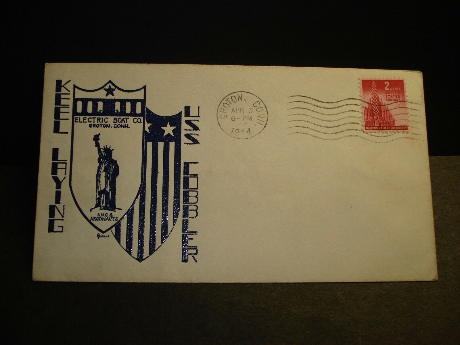 Submarine USS COBBLER SS-344 Naval Cover 1944 HERALD WWII Keel Laid ...