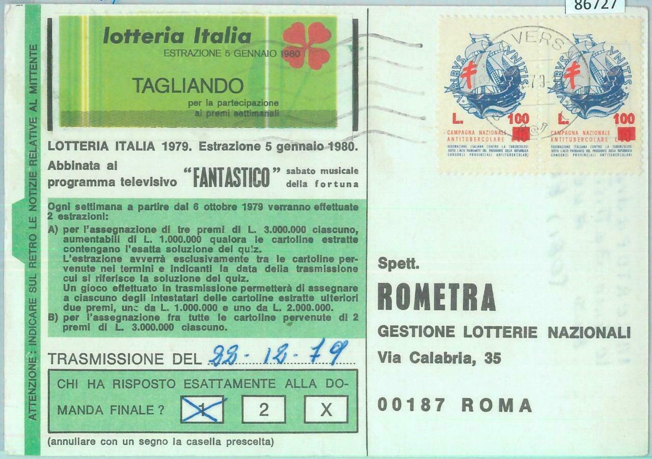 86727 - ITALY - POSTAL HISTORY - CHARITY STAMP used as postage 1979 ...