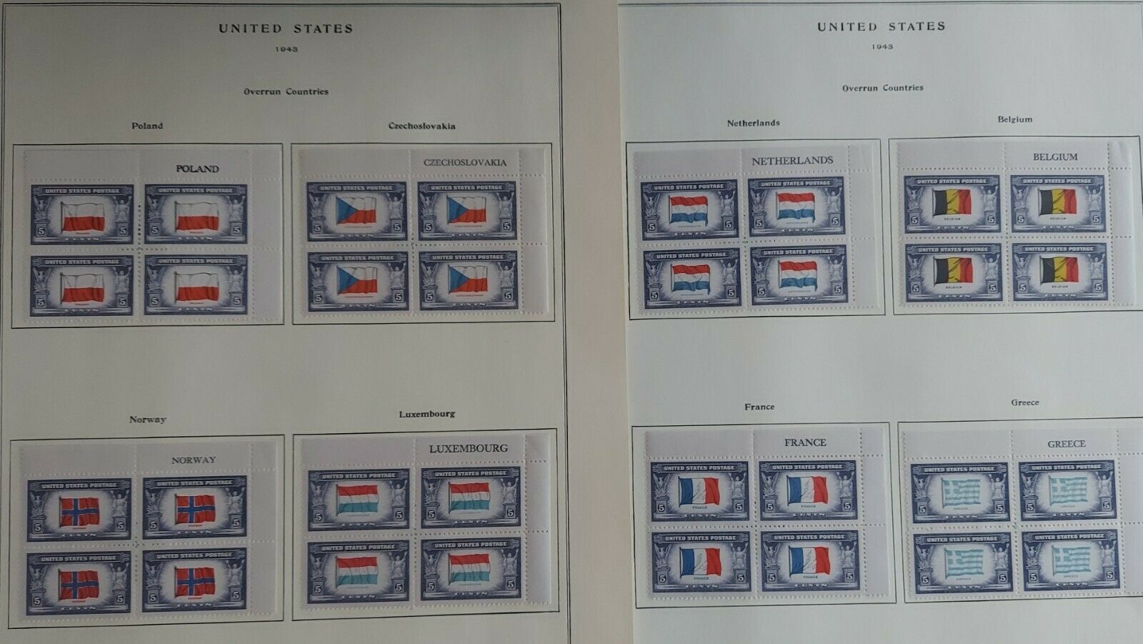 US #909-21, Complete Overrun Countries set in Name Blocks of 4, LH ...