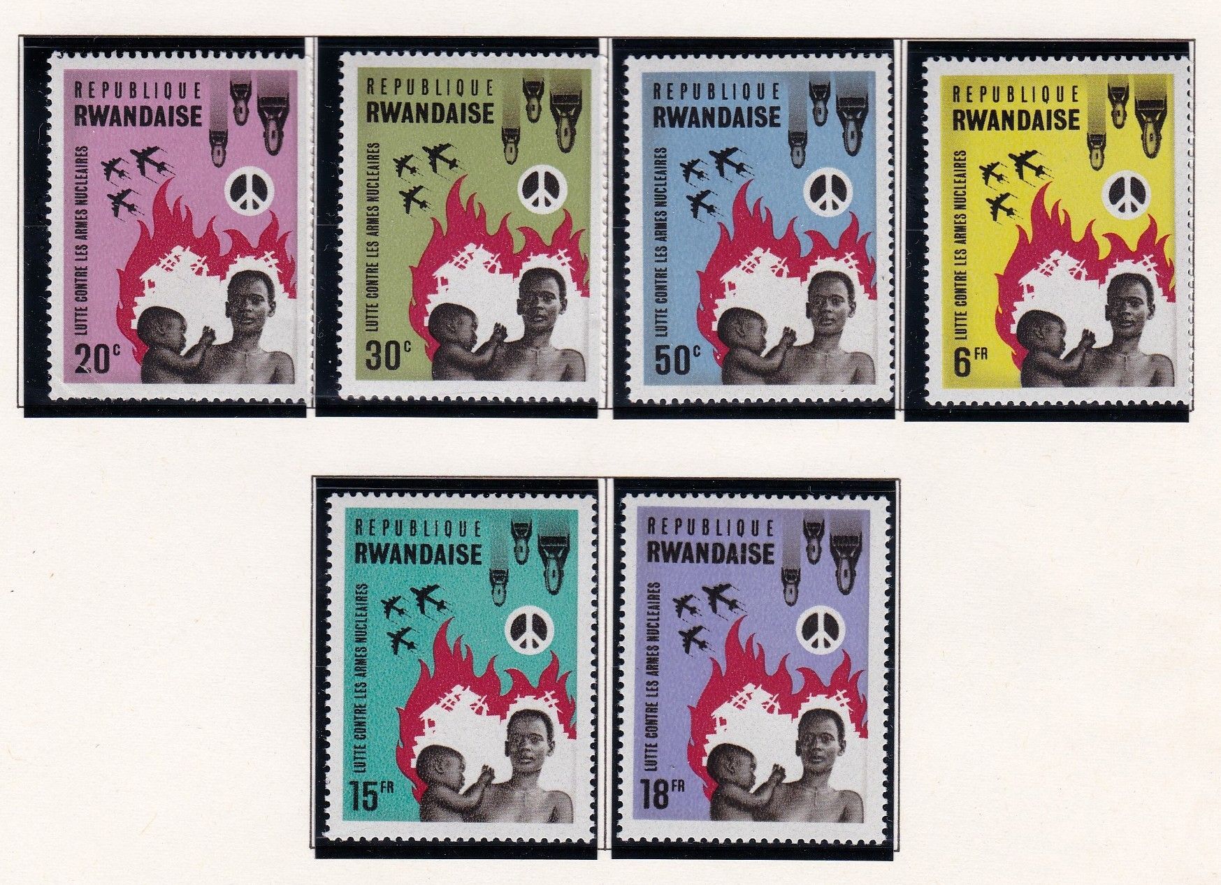 Rwanda stamps #170 - 175, MH, CV $2.60 | Africa - Rwanda, General Issue ...