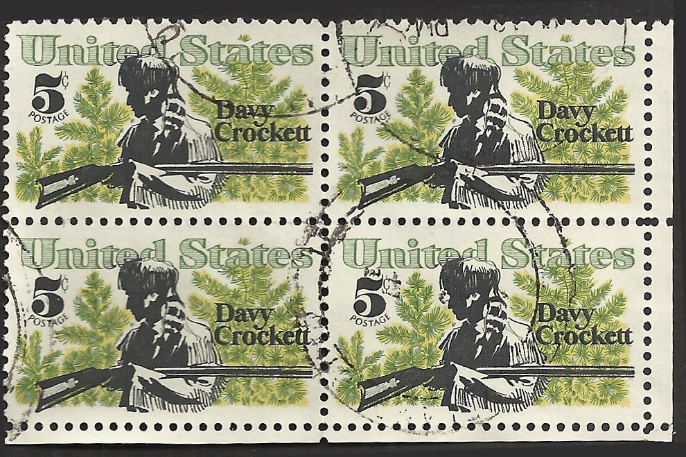 # 1330 Used Block Davy Crockett | United States, General Issue Stamp ...